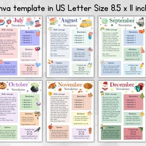 Monthly Classroom Newsletter Template, Teacher-parent Communication ...