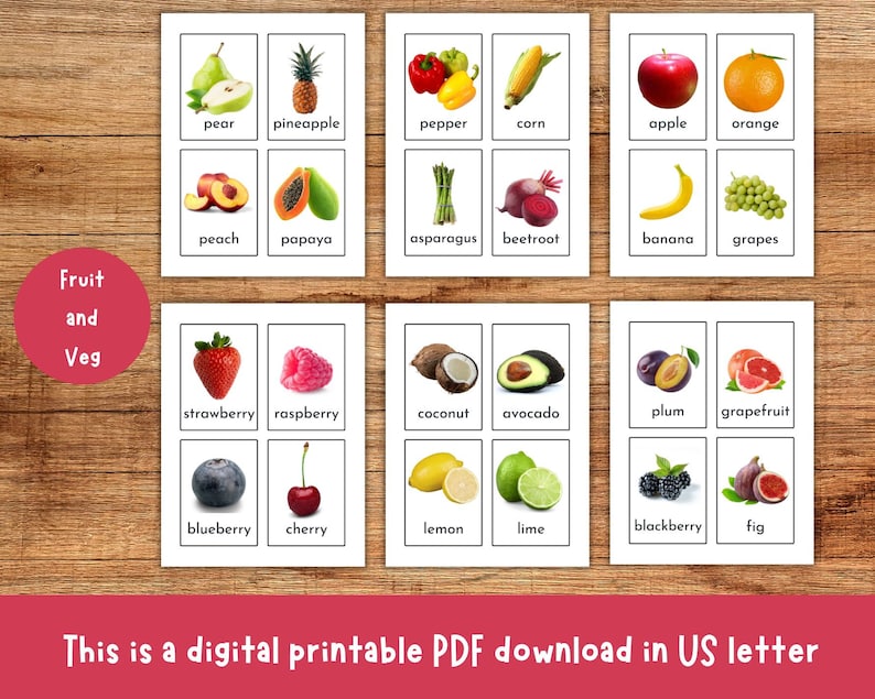 Food Flash Cards, Fruit and Vegetables Flashcards, Snacks Sweet Savoury ...