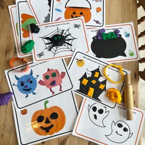 Halloween Play Dough Mats, Halloween Playdough Activity, Pre-school ...