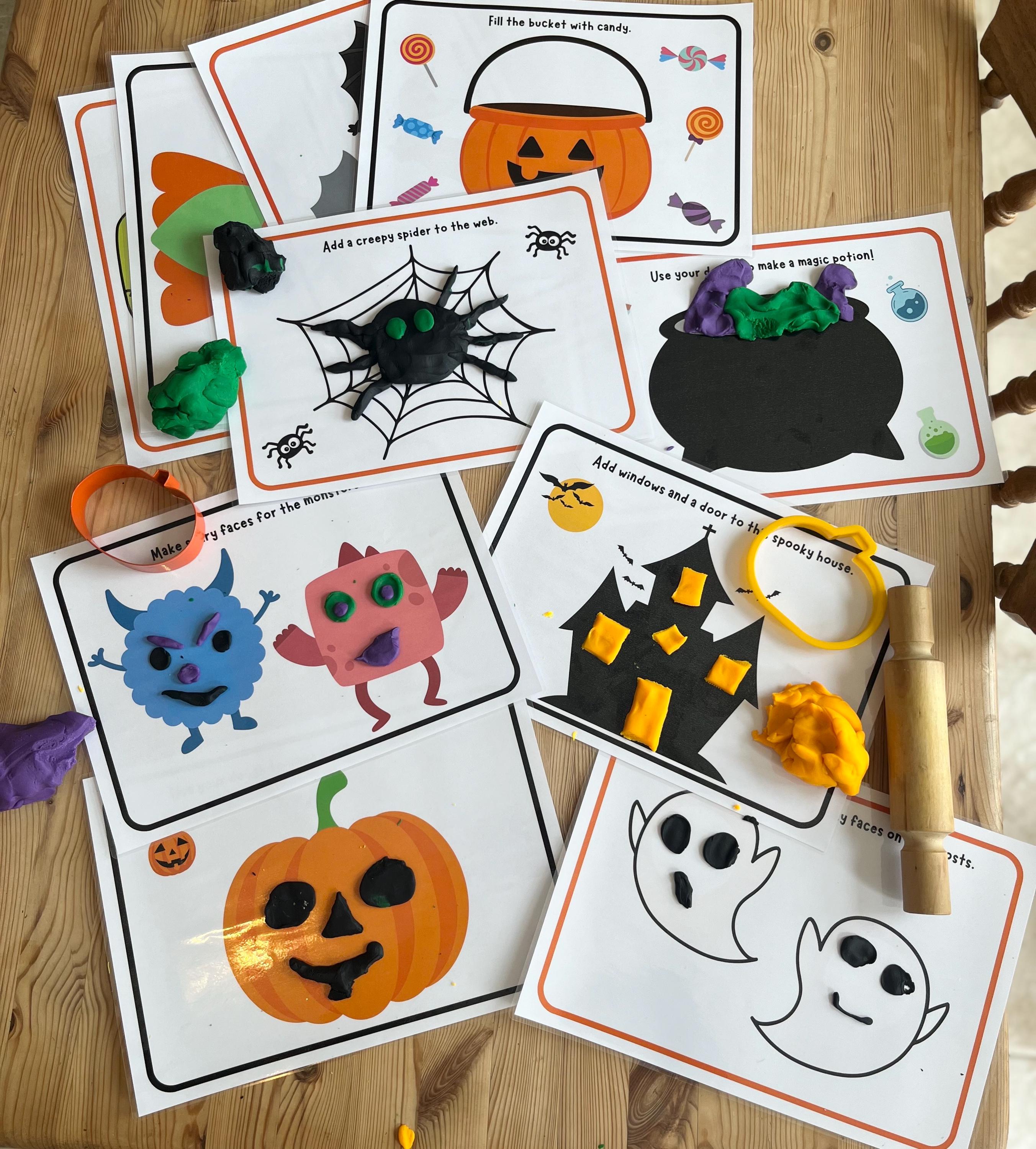 Halloween Play Dough Mats, Halloween Playdough Activity, Pre-school ...