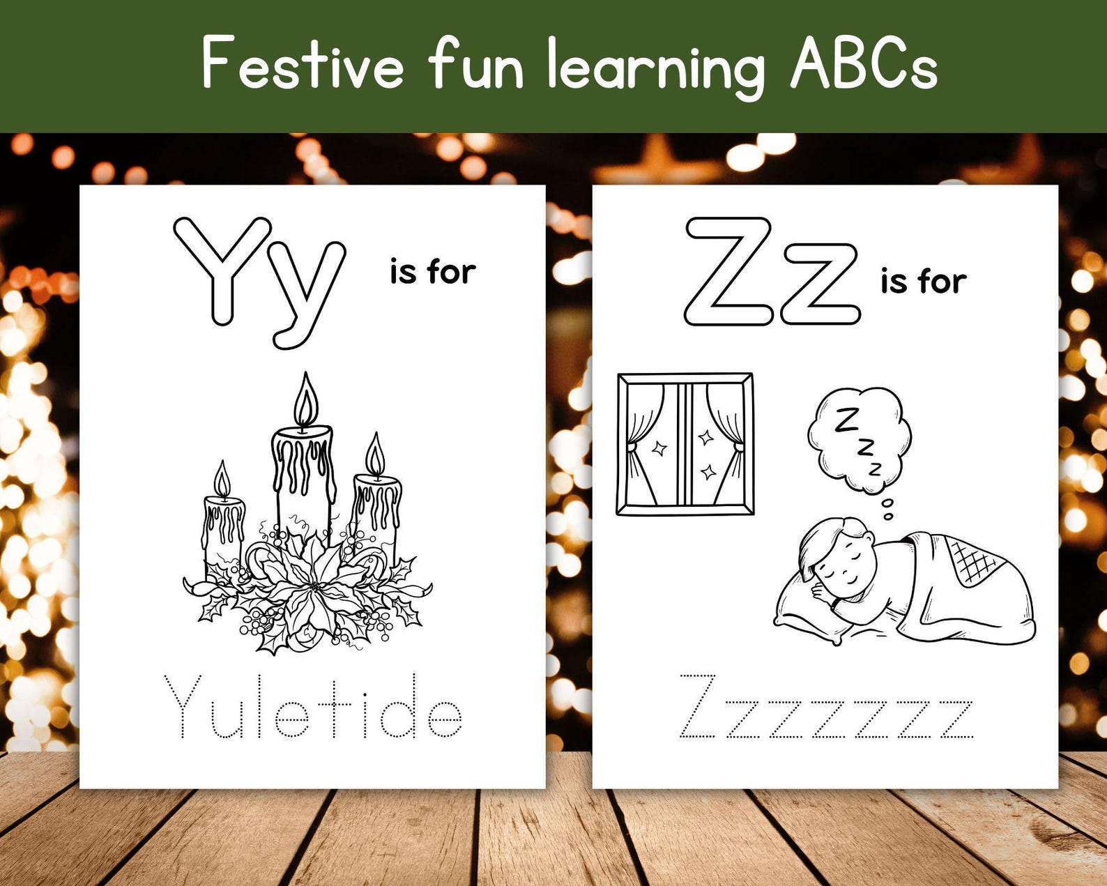 Christmas A-Z Coloring Pages, Christmas Activity for Kids, Christmas ...