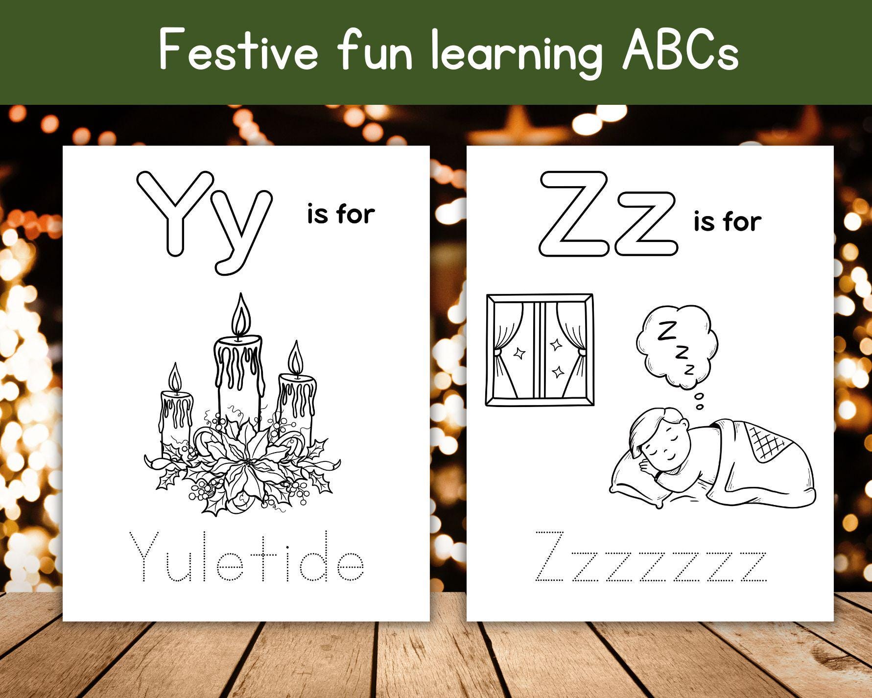 Christmas A-Z Coloring Pages, Christmas Activity for Kids, Christmas ...