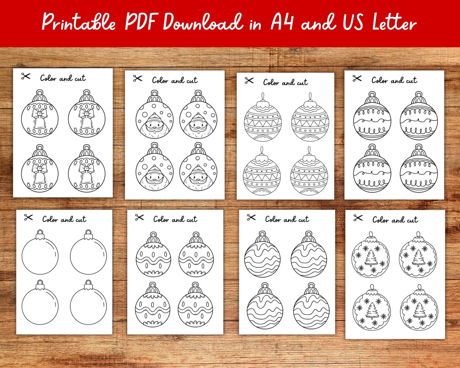 Christmas Printable Decorations, Christmas Coloring Pages, Christmas ...