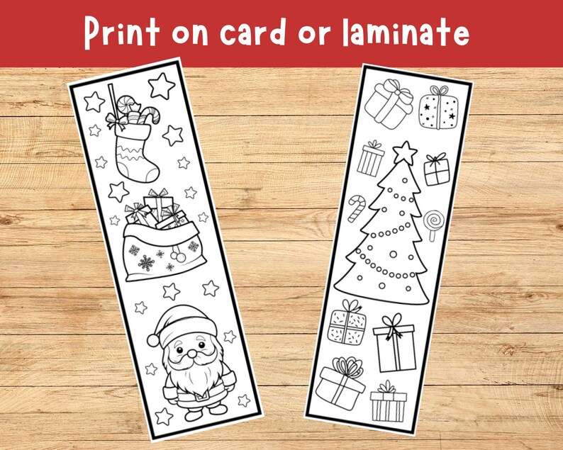 Printable Christmas Coloring Bookmarks, Color Your Own Bookmarks ...