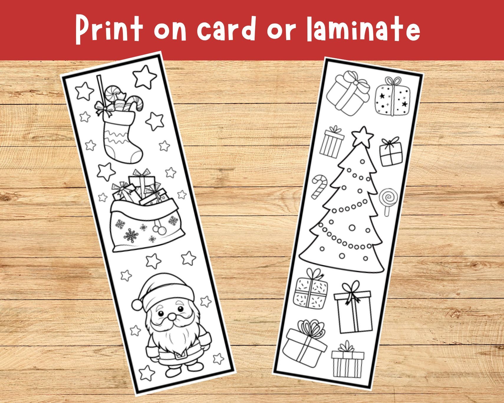 Printable Christmas Coloring Bookmarks, Color Your Own Bookmarks ...