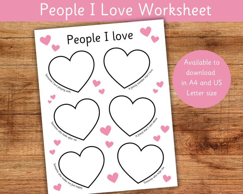 People I Love Activity, Valentine's Day Printable, Valentine's ...