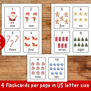 Christmas Flash Cards, Winter Flashcards, Christmas Educational ...