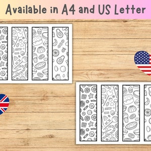 Printable Coloring Bookmarks Food Candy Sweet Treat Themed, Color Your ...
