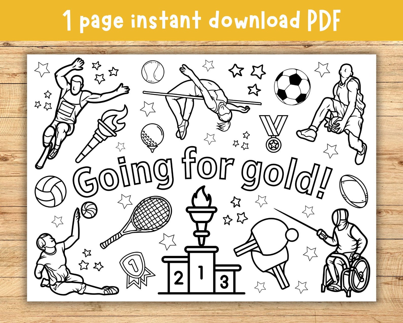 Paris Summer Games Coloring Page, Athletics Placemat, Sports Kids ...