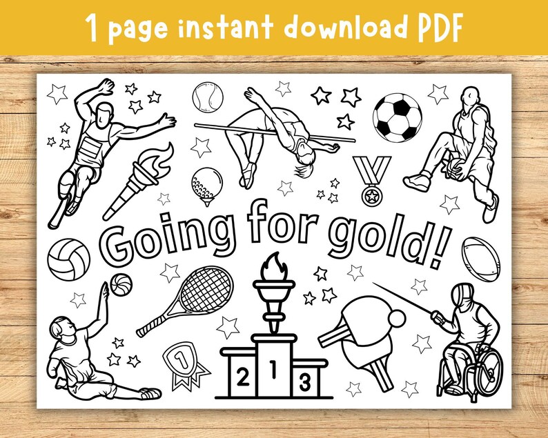 Paris Summer Games Coloring Page, Athletics Placemat, Sports Kids ...