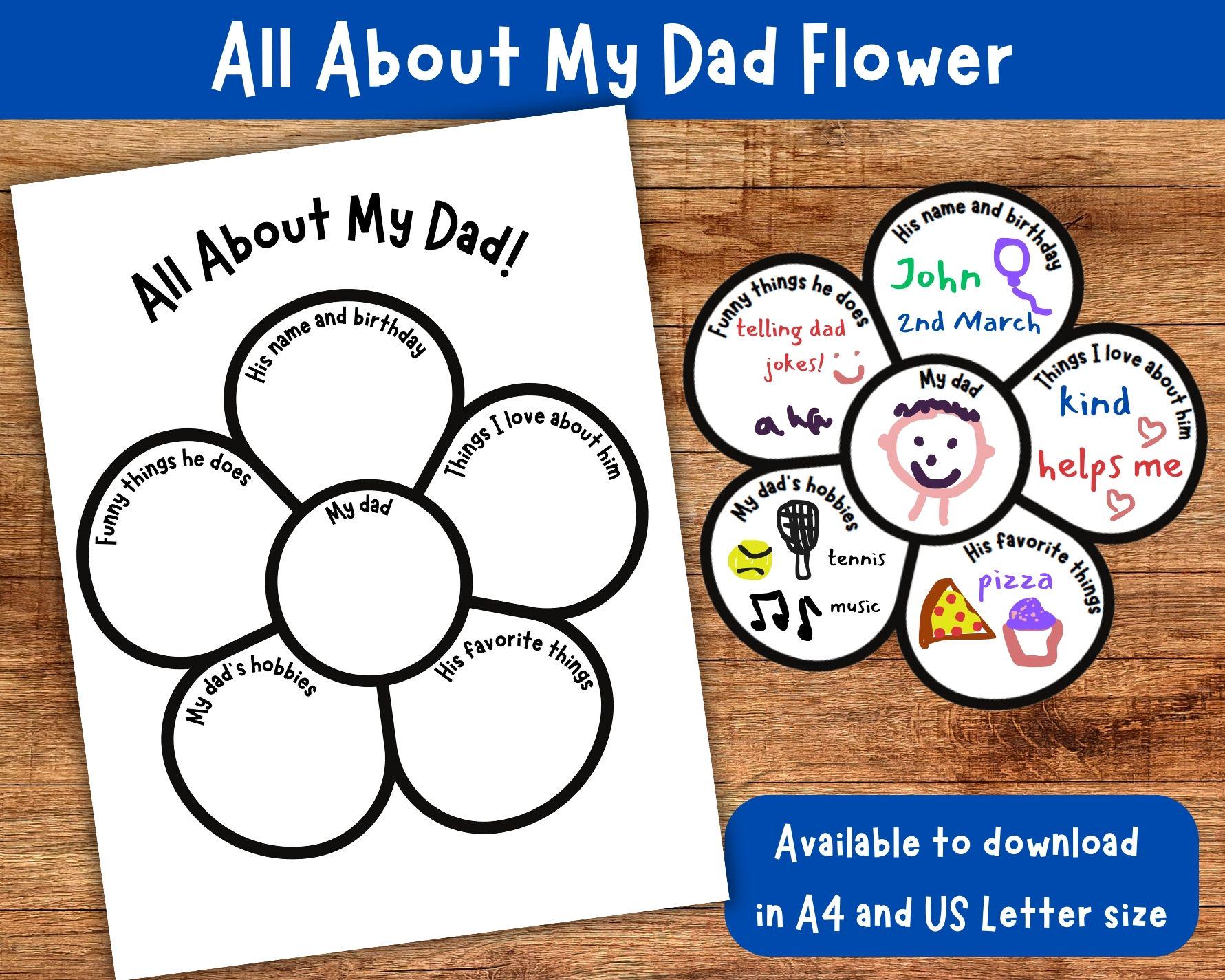 All About My Dad Printable, Father's Day Printable, Father's Day Memory ...