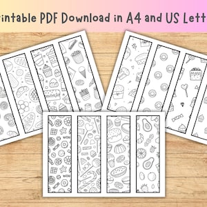 Printable Coloring Bookmarks Food Candy Sweet Treat Themed, Color Your ...