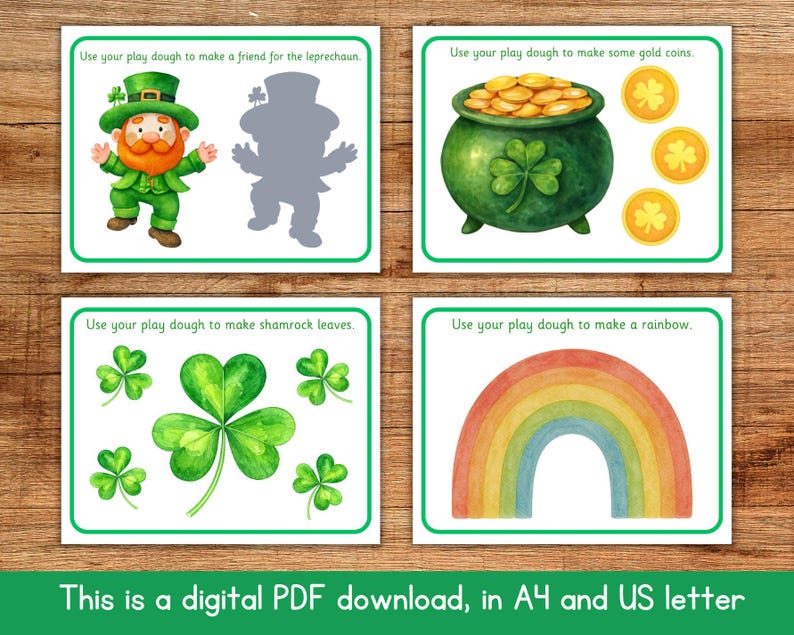 St Patrick’s Day Play Dough Mats Printable | Preschool Fine Motor ...