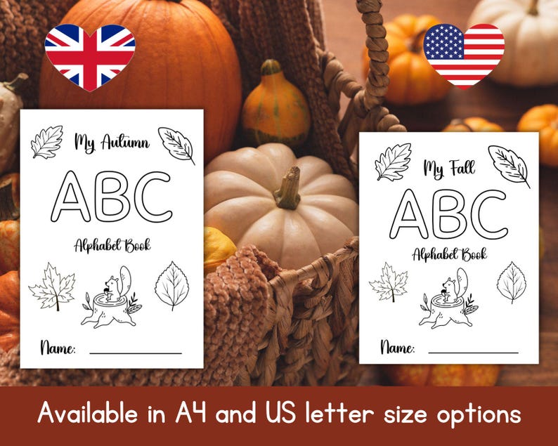 Fall Autumn A-Z Coloring Pages, Fall Activity for Kids, Fall Tracing ...