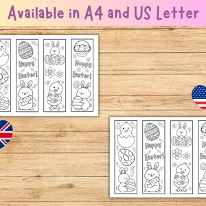 Printable Easter Coloring Bookmarks, Color Your Own Bookmarks, Bunny ...