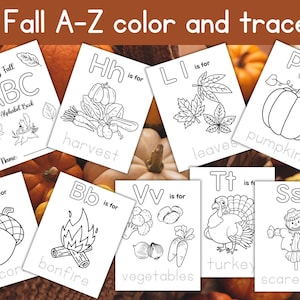 Fall Autumn A-Z Coloring Pages, Fall Activity for Kids, Fall Tracing ...