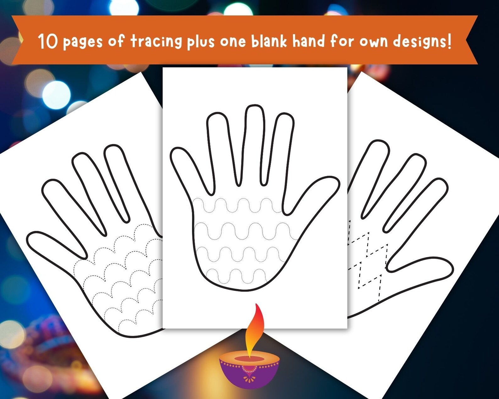 Diwali Coloring and Tracing Pages, Mehndi Patterns Coloring, Diwali ...