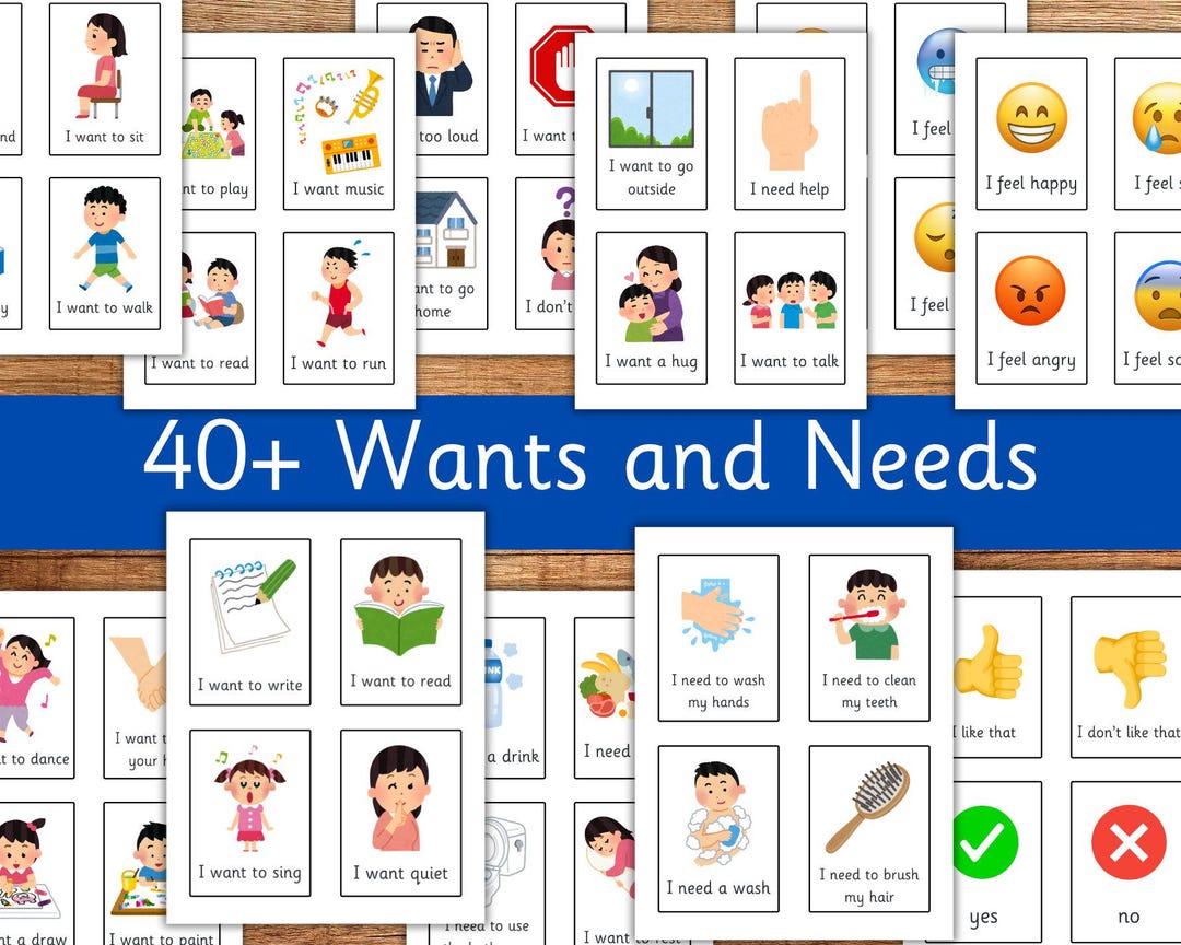 Basic Needs Flash Cards, Communication Flashcards, Educational ...
