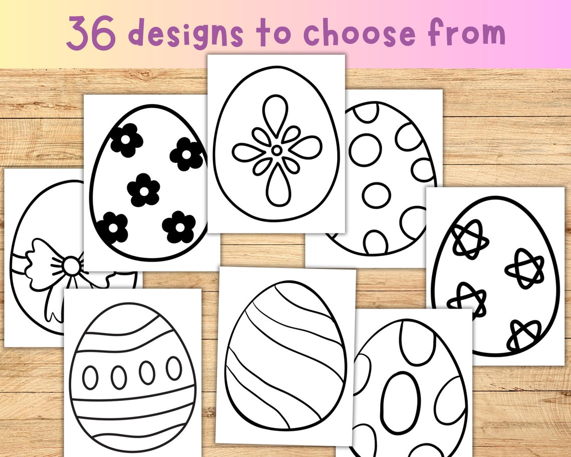 Printable Easter Egg Coloring Pages, Easter Coloring Pages, Kids Easter ...