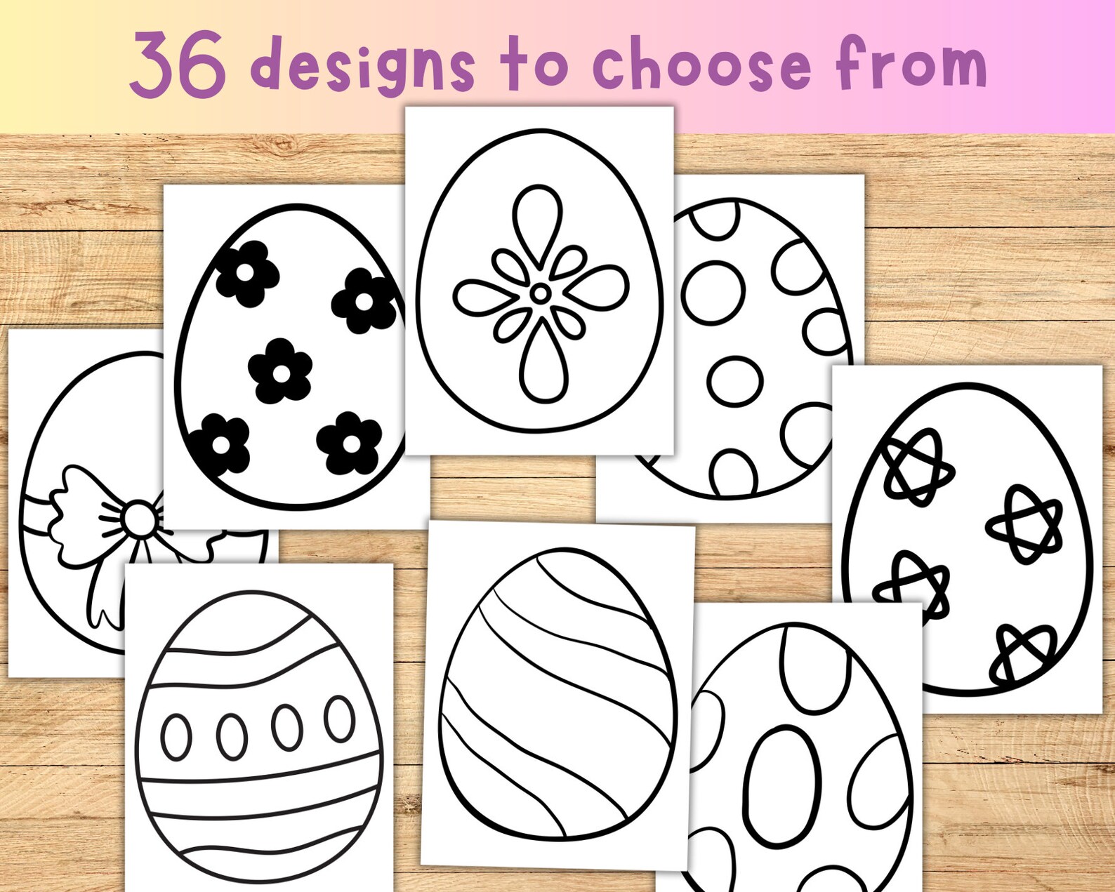 Printable Easter Egg Coloring Pages, Easter Coloring Pages, Kids Easter ...