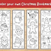 Christmas Coloring Bookmarks Printable Christmas Bookmark Christmas ...