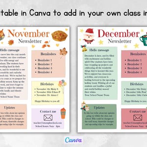 Monthly Classroom Newsletter Template, Teacher-parent Communication ...