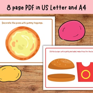 Play Dough Mats Food, Playdough Activity, Kids and Toddler Printables ...