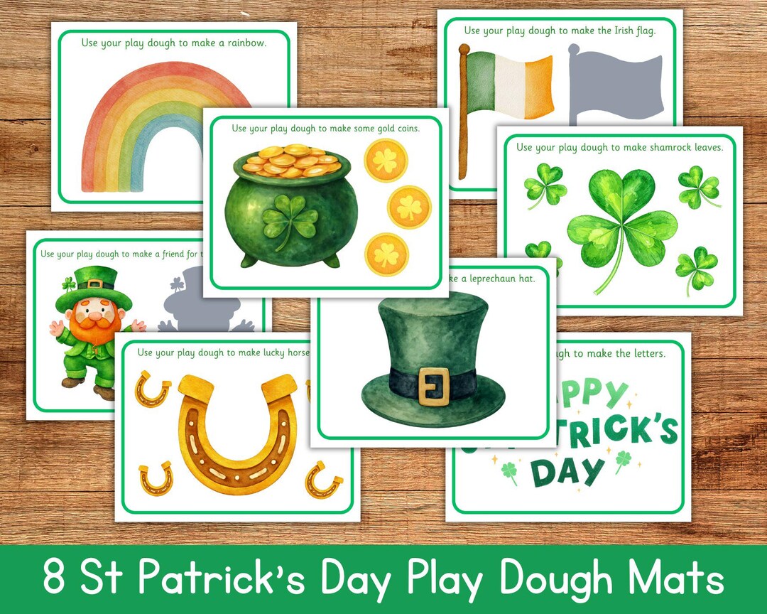 St Patrick’s Day Play Dough Mats Printable | Preschool Fine Motor ...