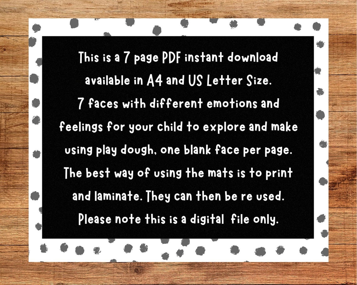 Play Dough Mat Faces for Emotions and Feelings, Playdough Activity ...