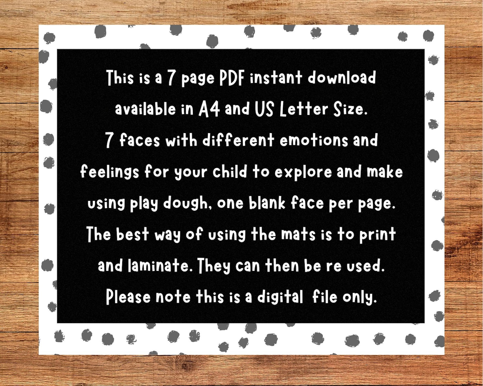 Play Dough Mat Faces for Emotions and Feelings, Playdough Activity ...