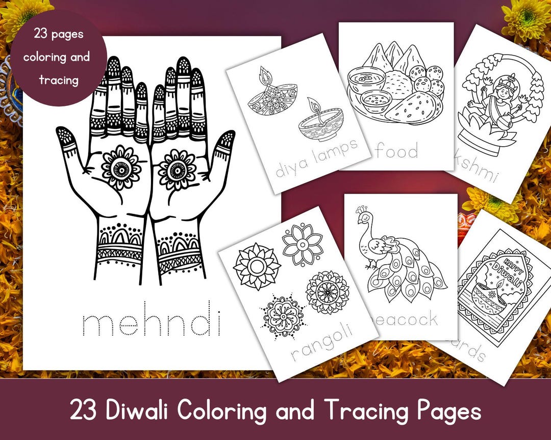 Diwali Coloring, Diwali Tracing, Diwali Coloring Pages, Diwali Kids ...