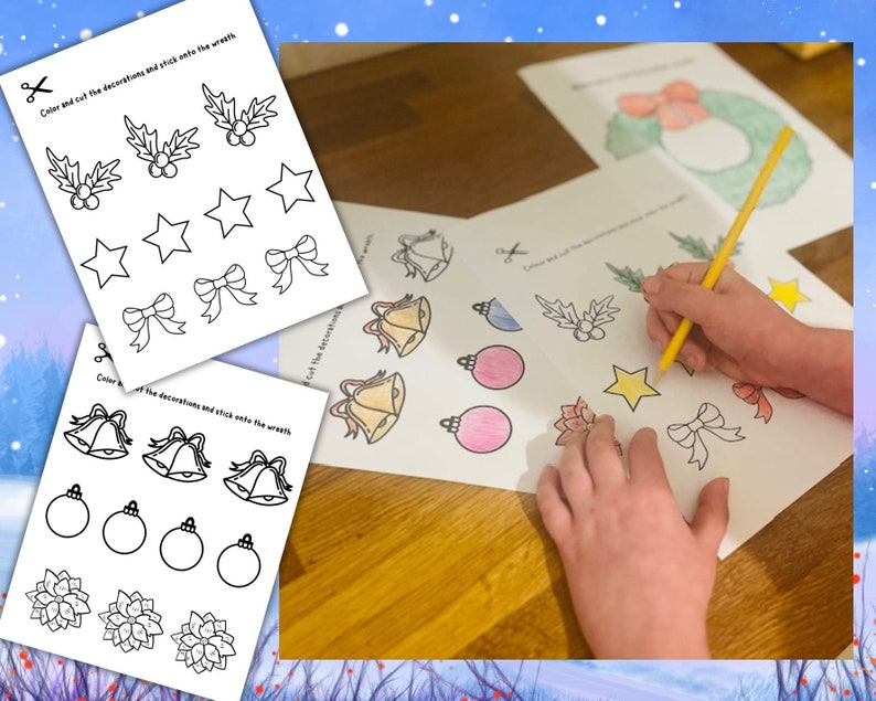 Christmas Wreath Printable Craft for Kids, Christmas Cut and Paste ...