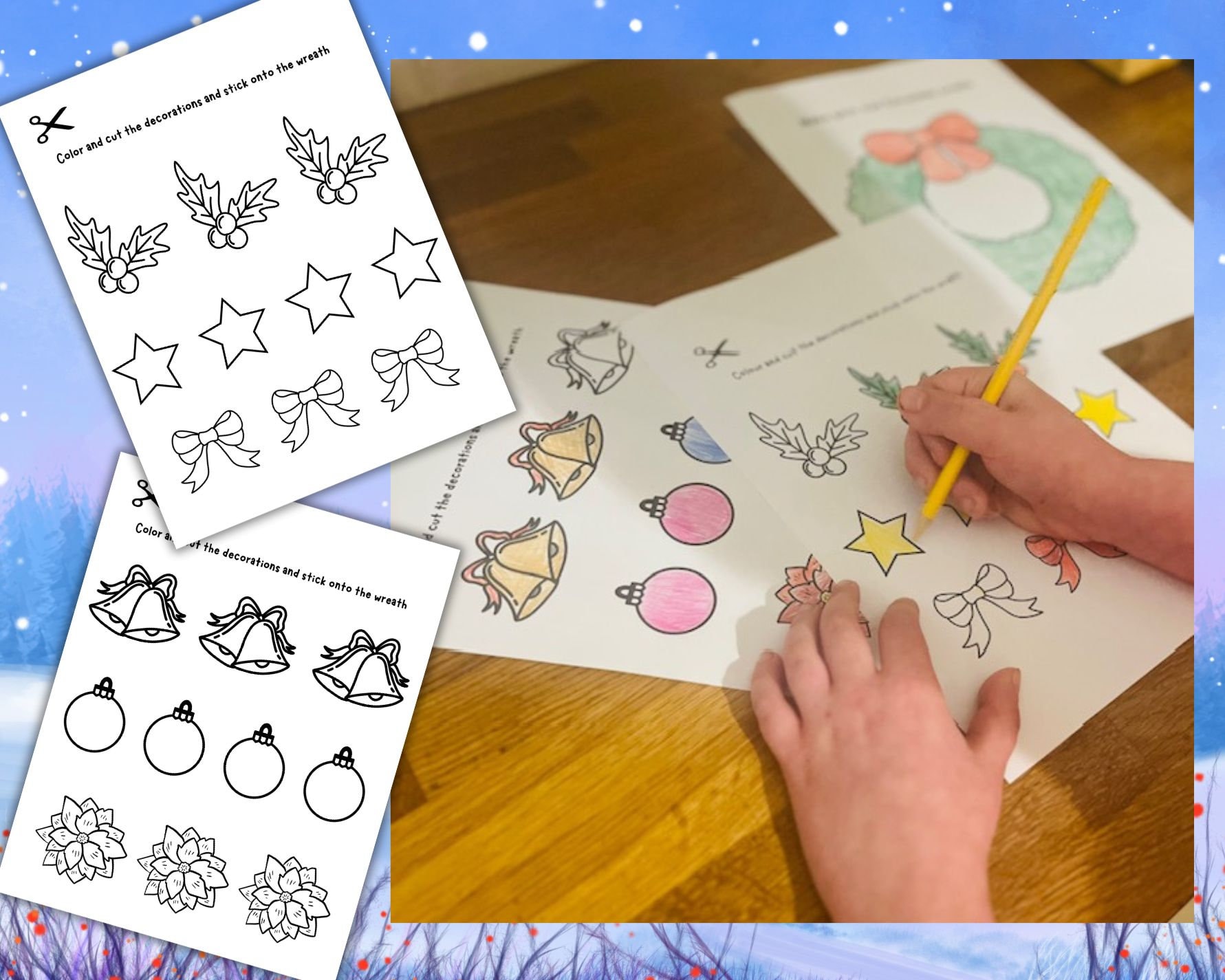 Christmas Wreath Printable Craft for Kids, Christmas Cut and Paste ...