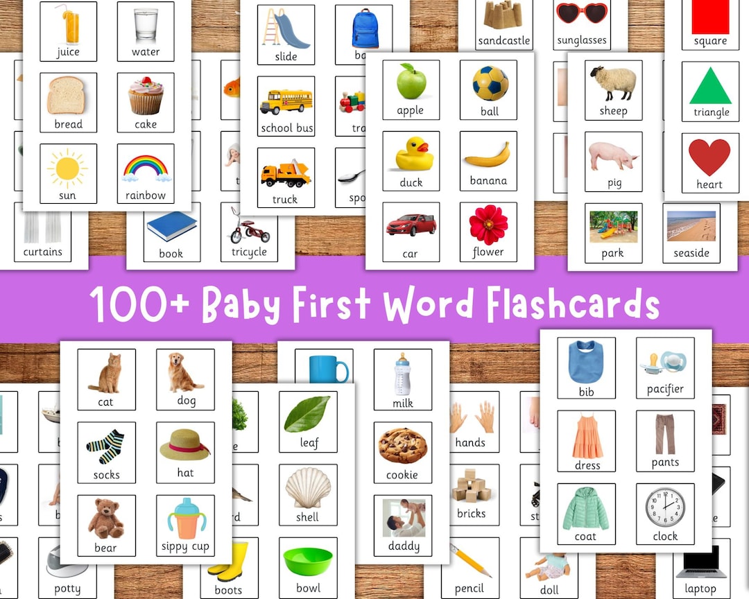 First Word Flash Cards, Baby First Word Flashcards, Educational ...