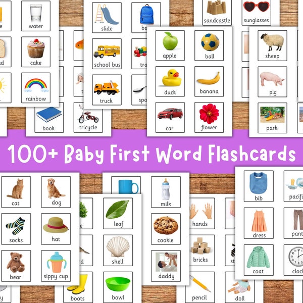 Baby First Word Flash Cards - Etsy