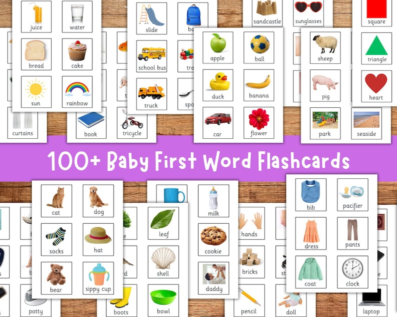 First Word Flash Cards, Baby First Word Flashcards, Educational ...
