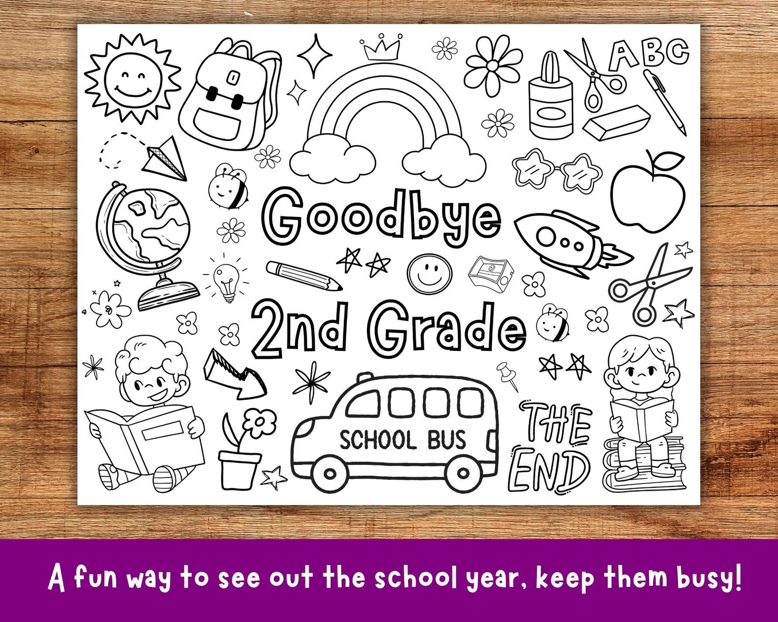 Last Day of School Coloring Page, End of the School Year Coloring Page ...