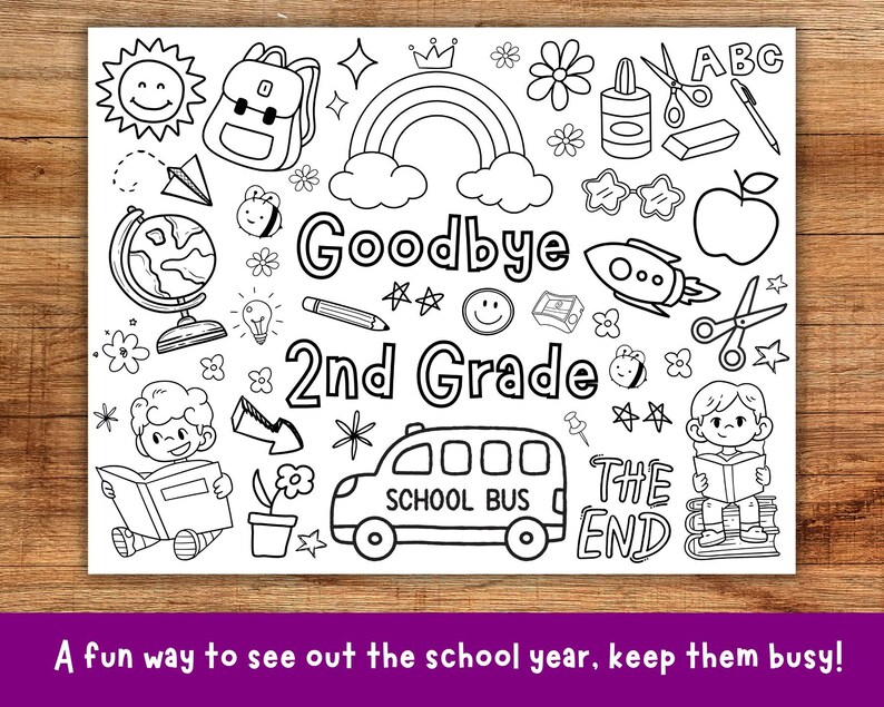 Last Day of School Coloring Page, End of the School Year Coloring Page ...