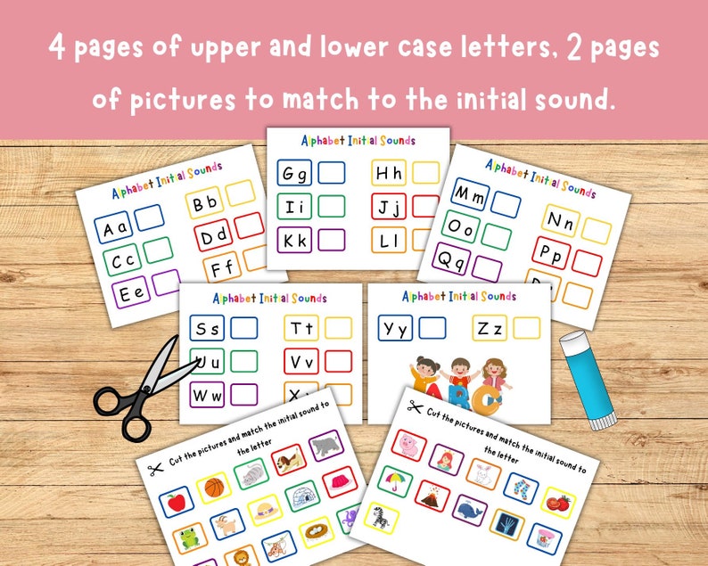 Cut and Paste Alphabet Worksheets, Preschool Learning, Educational Printables, Phonics Printable ...