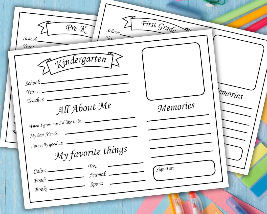 Memory Box Printable Sheets, All About Me Kids Questionnaire, Kids ...