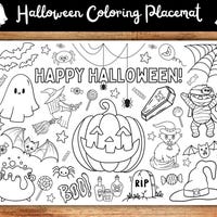 Halloween Kids Activity Placemat, Coloring Page, Party Game (PDF, JPEG ...
