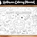 Halloween Coloring Placemat Page, Kids Halloween Activity, Halloween ...