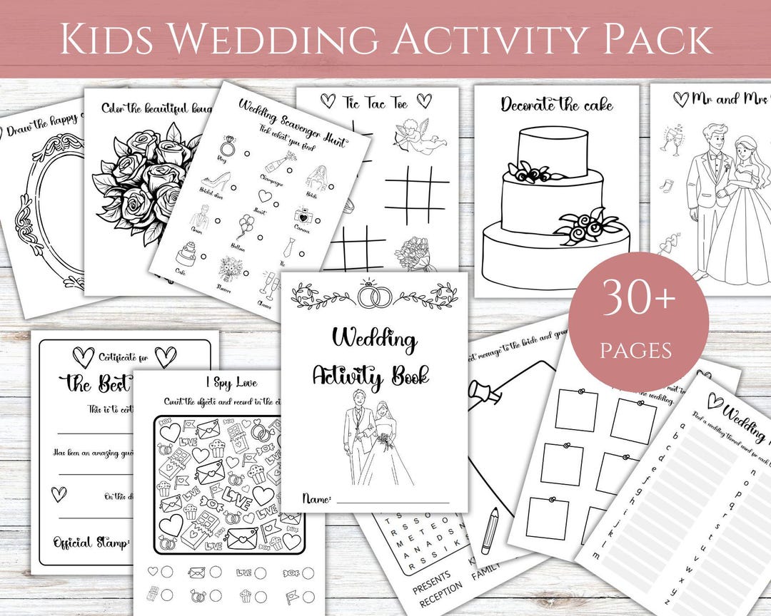 Kids Wedding Activity Pack, Kids Wedding Games, Wedding Coloring Pages ...