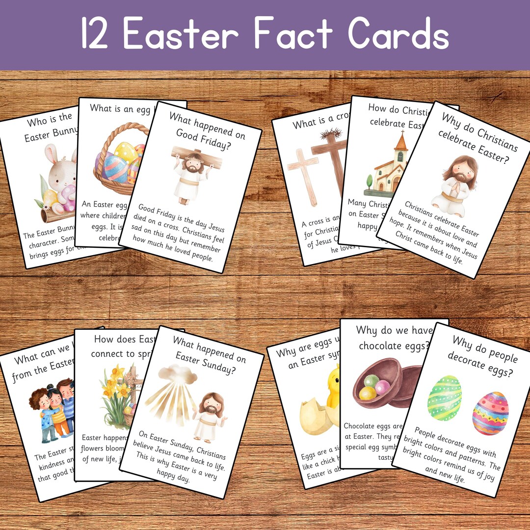 Easter Fact Cards Printable | Preschool, Pre-k & Kindergarten | Easter ...