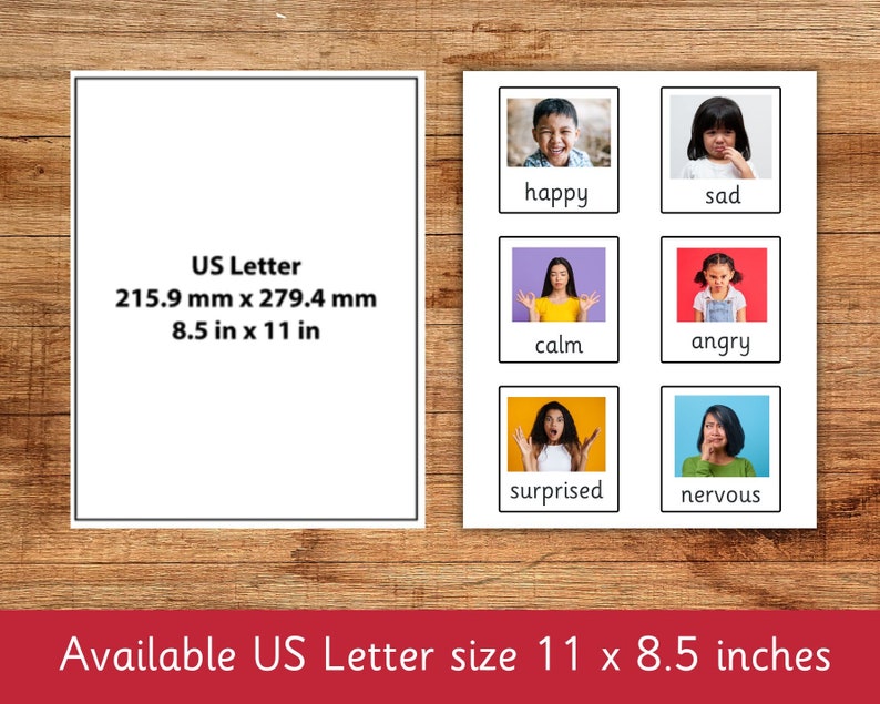 Emotions and Feelings Cards, Matching Picture Word Cards, Educational ...