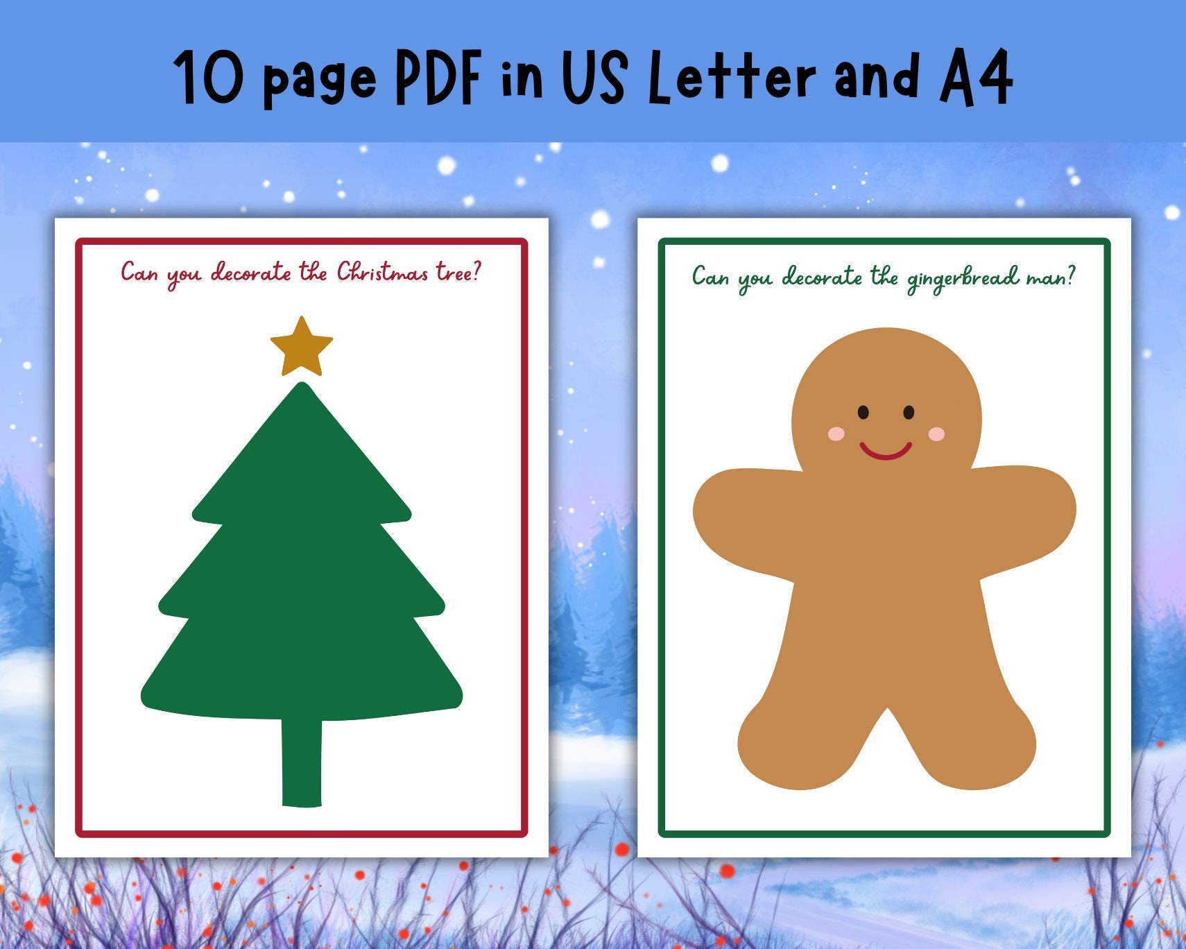 Christmas Playdough Mats, Playdough Activity, Kids and Toddler ...