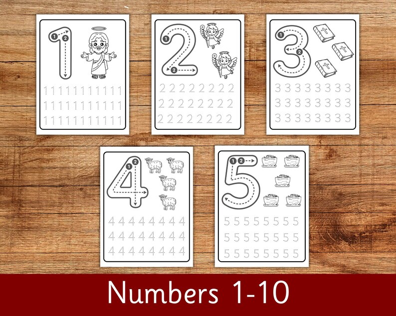 Bible Tracing Worksheets Bundle, Sunday School Educational Activity ...