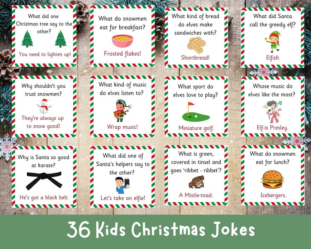 Christmas Jokes for Kids, Christmas Jokes Lunchbox Notes, Lunchbox ...