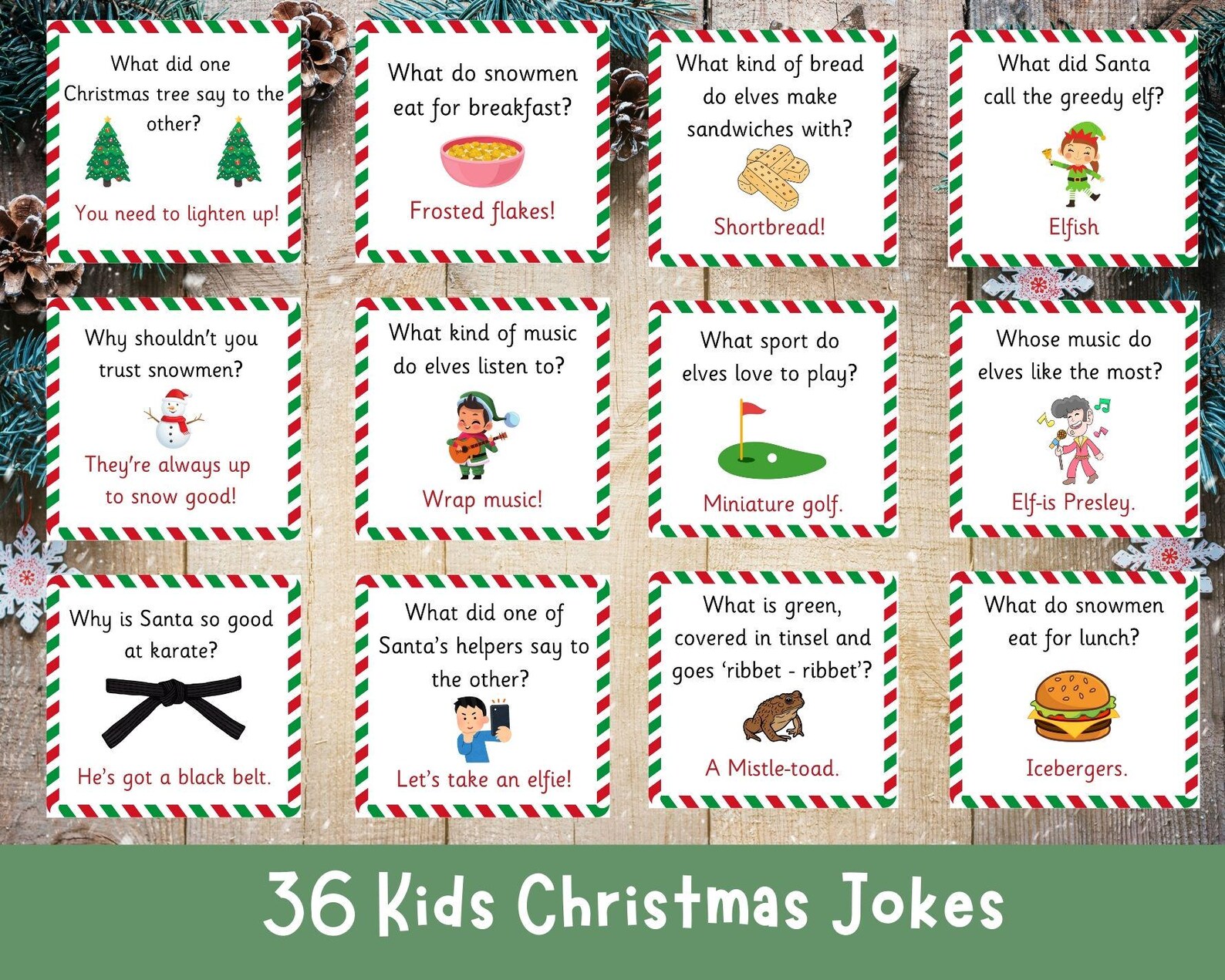 Christmas Jokes for Kids, Christmas Jokes Lunchbox Notes, Lunchbox ...