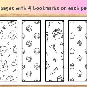 Printable Coloring Bookmarks Food Candy Sweet Treat Themed, Color Your ...